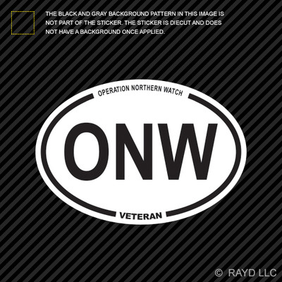 Operation Northern Watch Veteran ONW Oval Sticker army usmc usaf | eBay