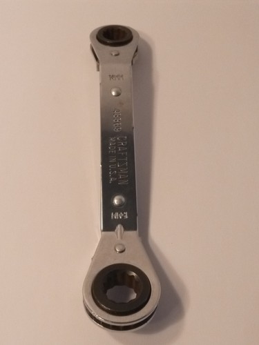 Craftsman 14mm X 15mm 12 Point Offset Ratcheting Box Wrench 43369 USA ...