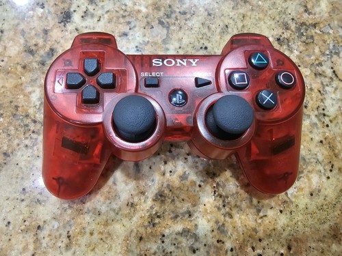 Clear Crystal Red PS3 Controller Rare (Sony Playstation, PS3) Tested ...