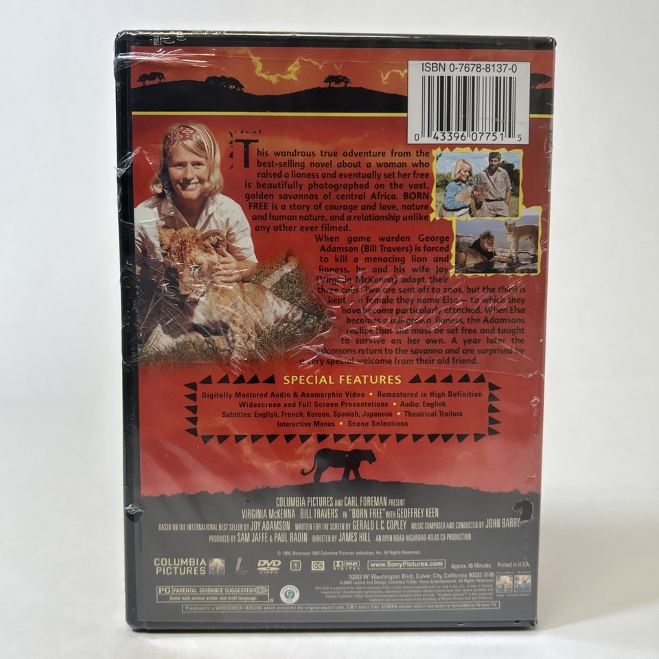 Born Free 1965 (DVD Region 1) Remastered, Widescreen/Full scr *Brand ...