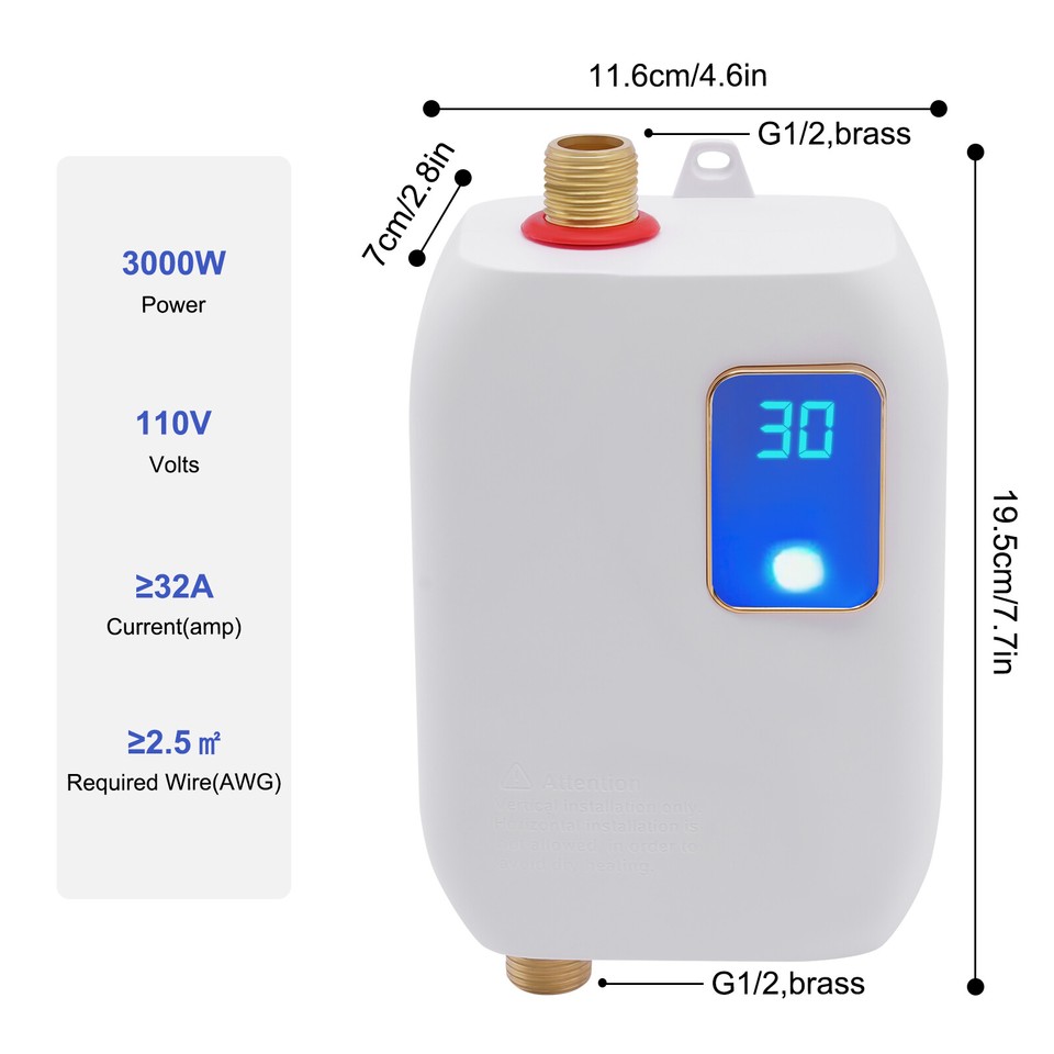 Small Electric Tankless Instant Hot Water Heater For Heating Kitchen ...