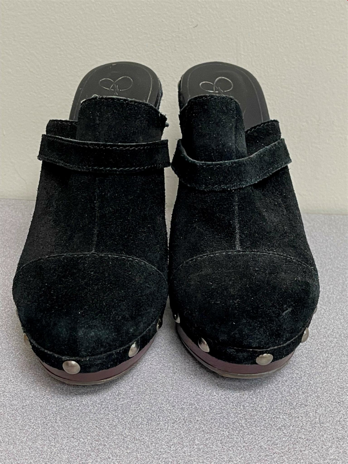 Jessica Simpson Garal Black Leather Clogs Mules Heels Platform 9.5 | eBay