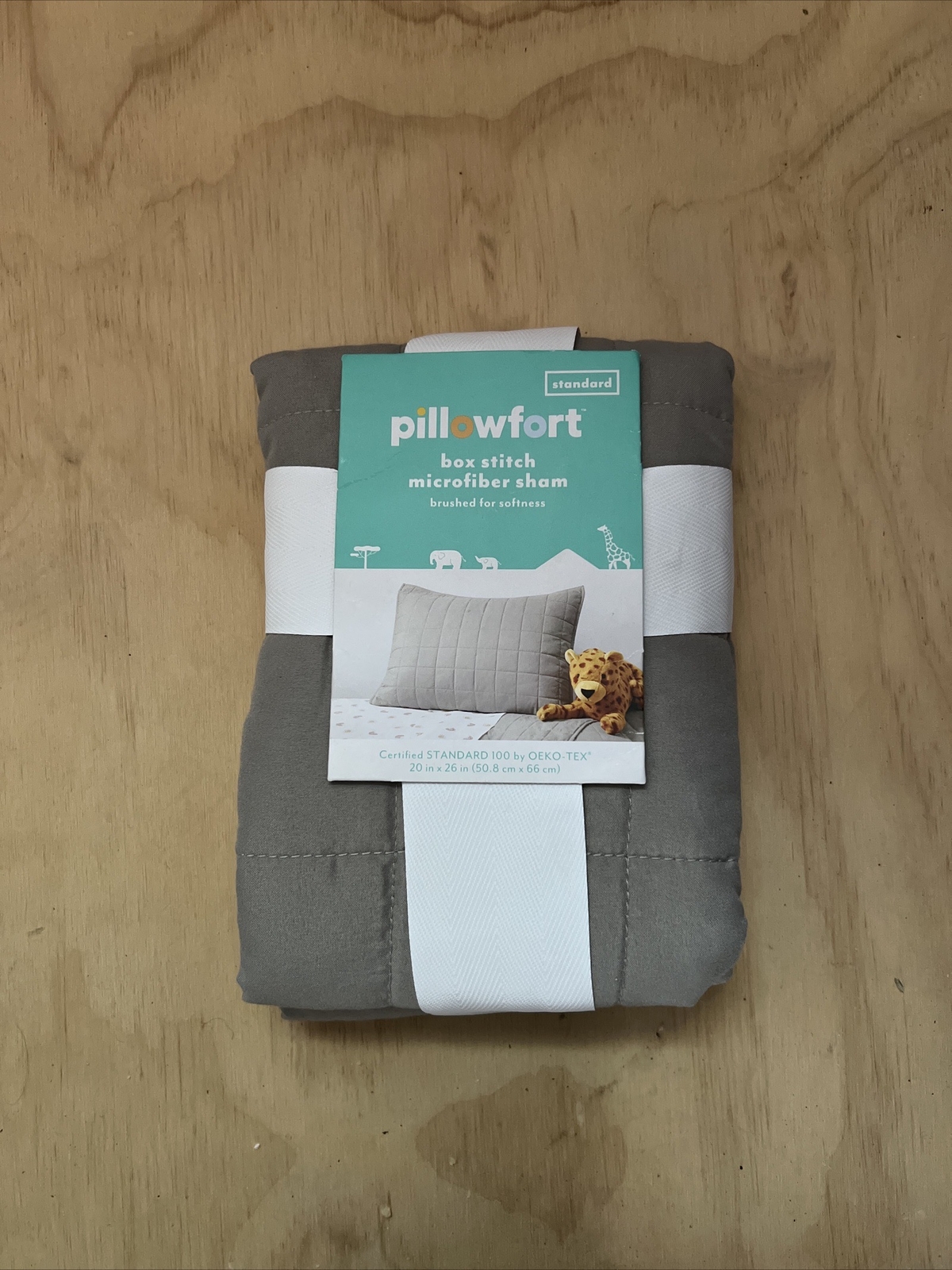 Pillowfort Light Gray Box Stitch Quilted Microfiber Pillow Sham 26 ...