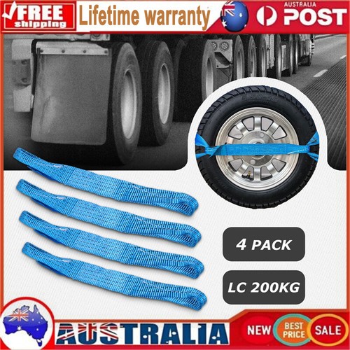 4 x Load Restraint Strap for Car Carrying With Loops, Wheel Strap ...