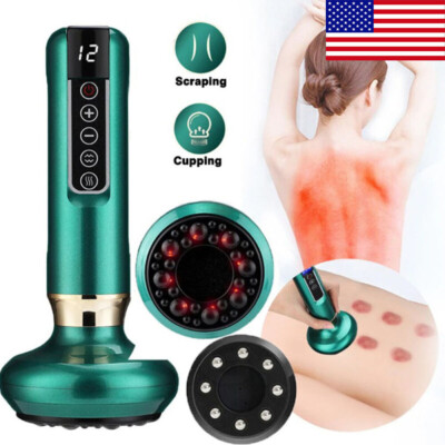 Electric Infrared Heat Cupping Massager Vacuum Suction Scraping Anti ...