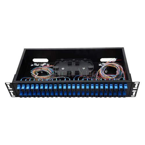 48 core Rack Mount Fiber Termination Box Patch Panel ODF SC UPC Pigtail ...