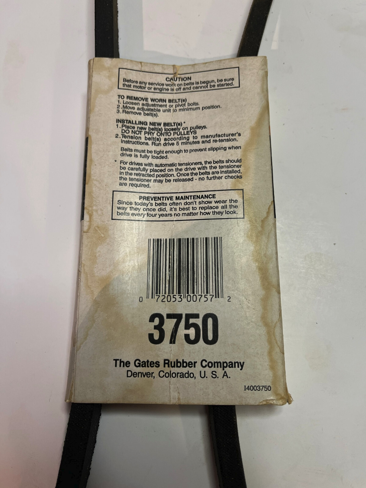 New Genuine Gates 3750 5L750 Truflex V-belt 8400-3750 | eBay