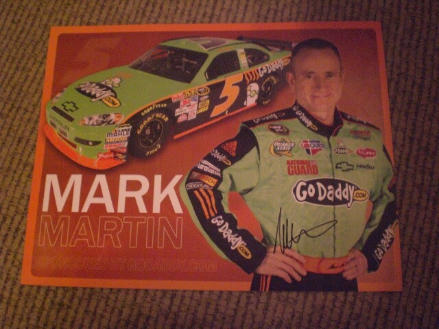 Mark Martin Go Daddy Autographed Hero Card 2010 | eBay