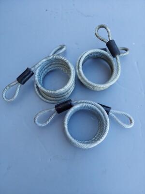 1 -Coiled Steel Cable ~1/4" Vinyl / Rubber Coated Dble Loop (M-2) | eBay