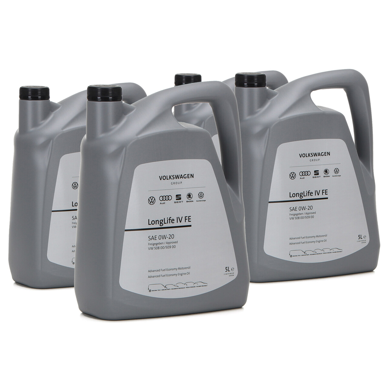 20 Liter ORIGINAL VW Motoröl Öl 0W-20 LONGLIFE IV FE 508.00 509.00 ...