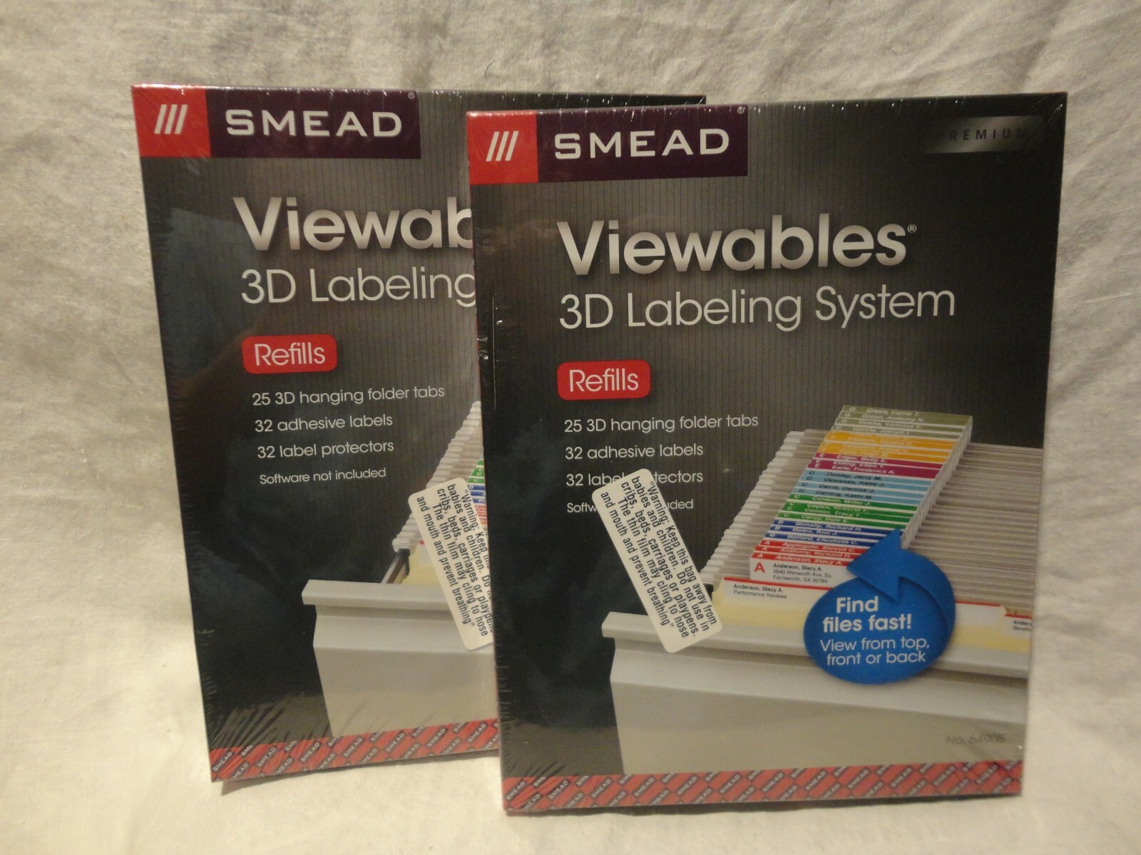 SMEAD Lot of 2 Viewables 3D Labeling System Refills 64905 NEW ...