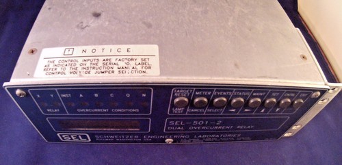 SEL-501-2 SEL SCHWEITZER ENGINEERING LABS DUAL OVERCURRENT RELAY(C18B3 ...