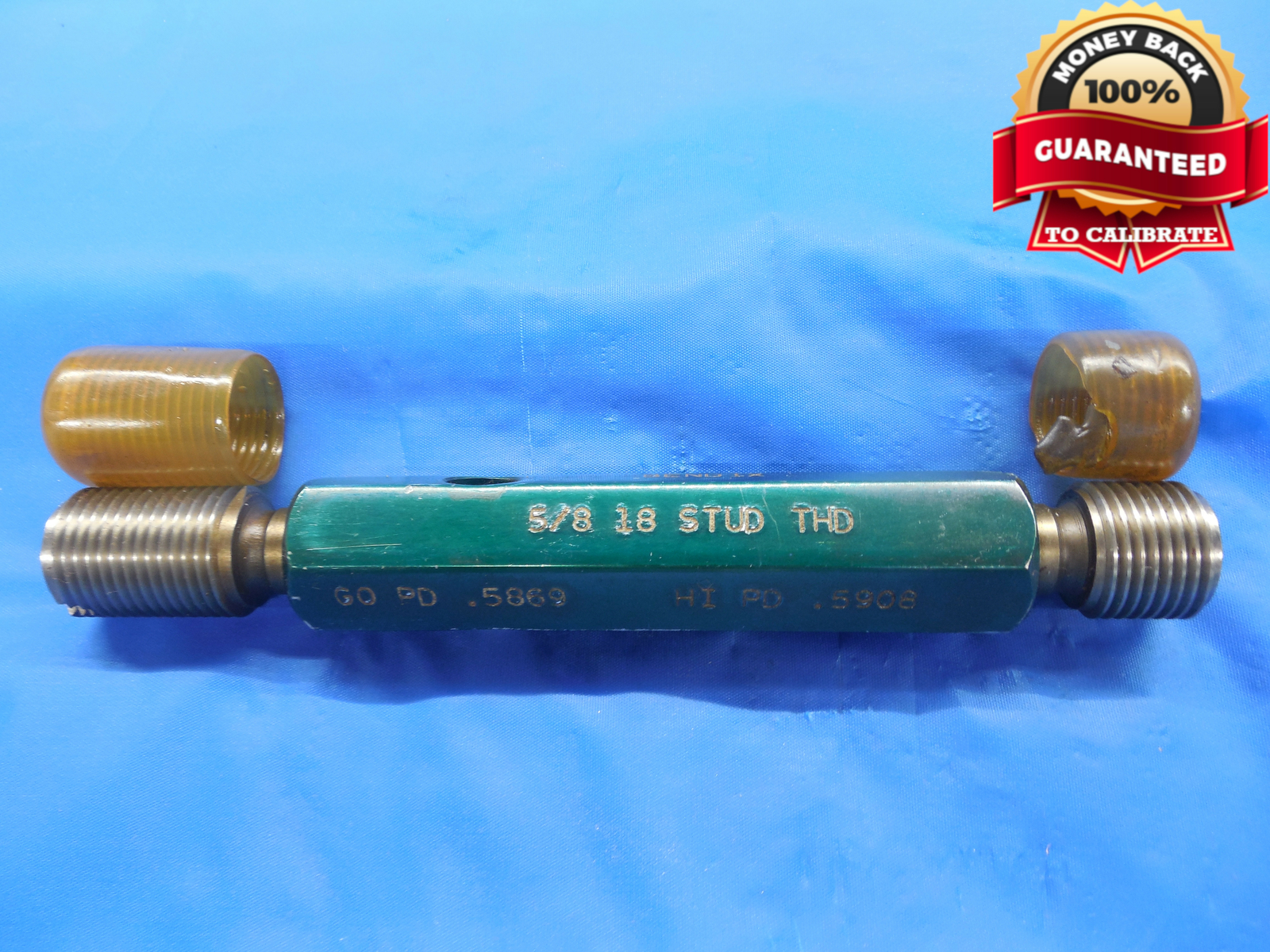 5/8 18 STUD THD TOOL THREAD PLUG GAGE .625 GO NO GO P.D.'S = .5869 ...
