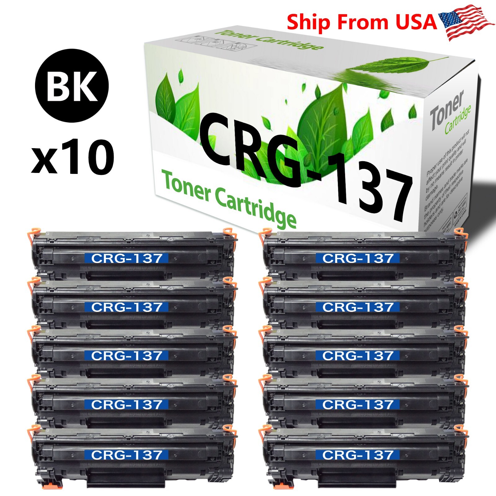 10-Pack CRG137 Toner Cartridge CRG-137 for ImageCLASS MF113W LBP111 ...