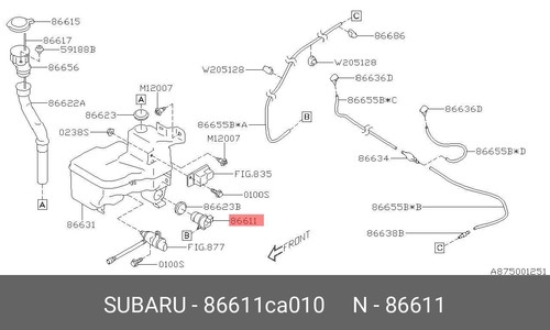 Genuine OE Motor & Pump Assemblyhi 86611CA010 for Subaru 86611-CA010 ...