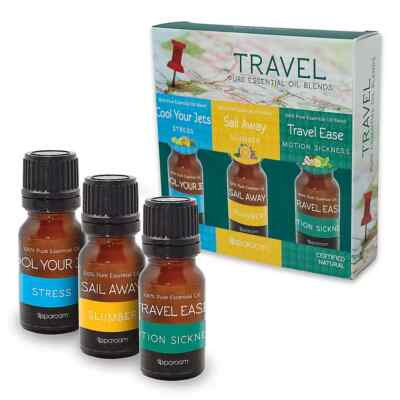 SpaRoom Travel Essential Oils 3 Pc Set .33 Bottles Stress Slumber ...