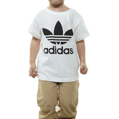 Adidas Trefoil Tee Big Kids Style : Dv2857-WHITE/BLACK | eBay