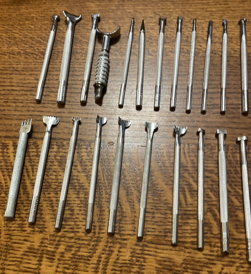 Vintage CRAFTOOL Kit Co. Leather Working #8 Tool Set 22 Piece Set | eBay