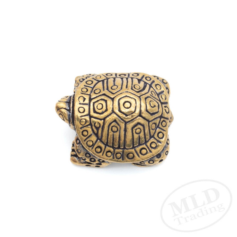 Mini Brass Turtle Figurine Feng Shui Decor – Good Luck Charm, 1" Solid ...