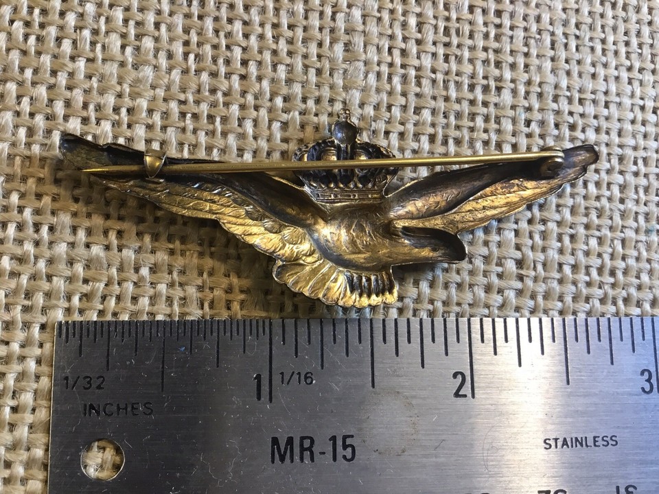 PRE WWII 1930S ? ITALY ITALIAN MILITARY PILOT BADGE WINGS PIN INSIGNIA ...