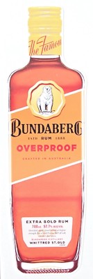 OP BUNDABERG RUM BOTTLE BUMPER STICKER FOR MANCAVE FRIDGE ESKY ETC ...