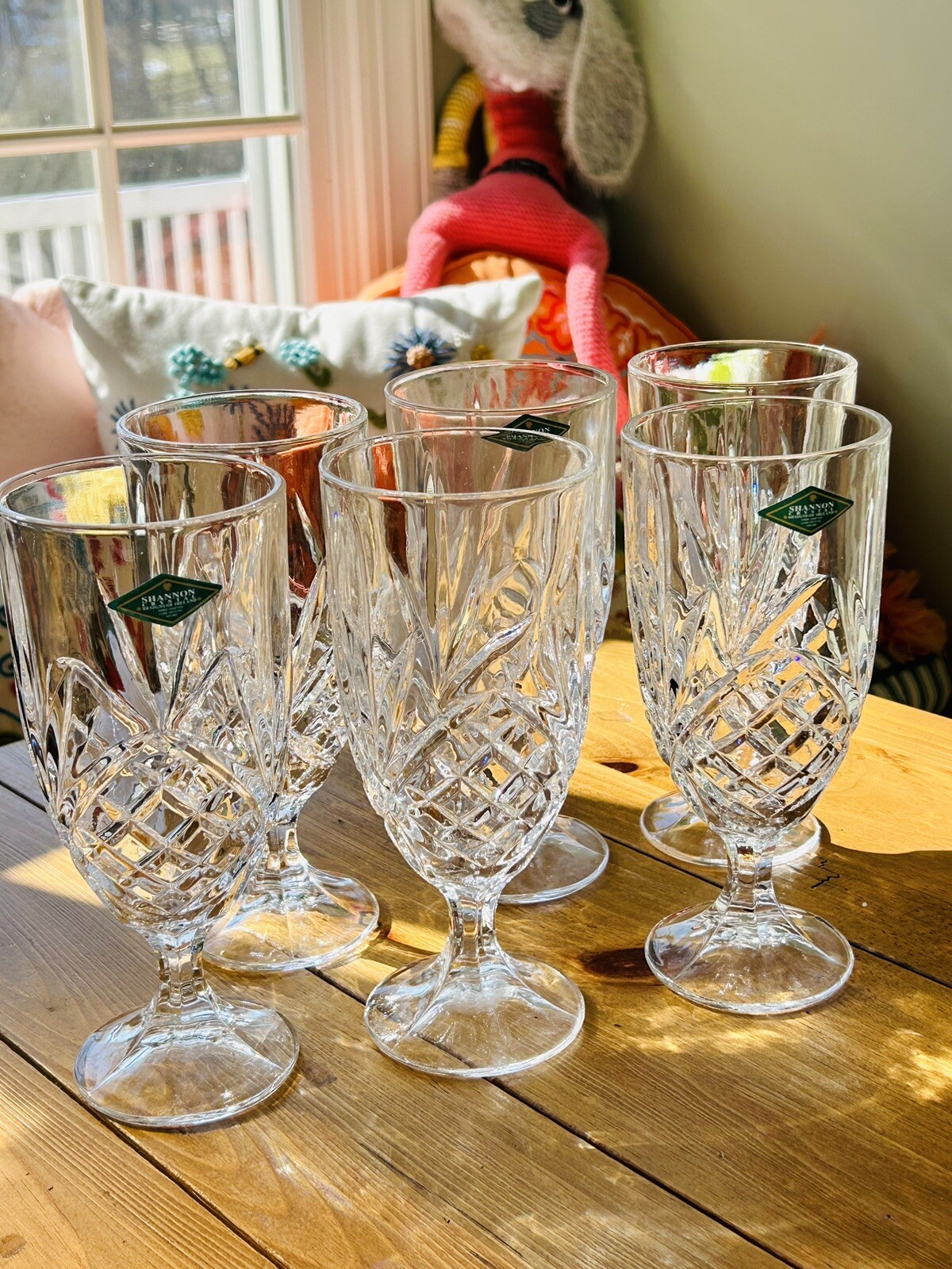 Godinger Shannon Dublin 14 oz Crystal Water/Iced Tea Goblets 7 3/4" Set ...