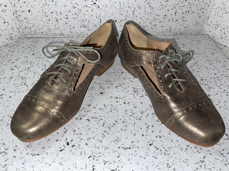 Fossil Baisley Oxford Shoes Women's 8 Brown Bronze Leather Cap Toe ...