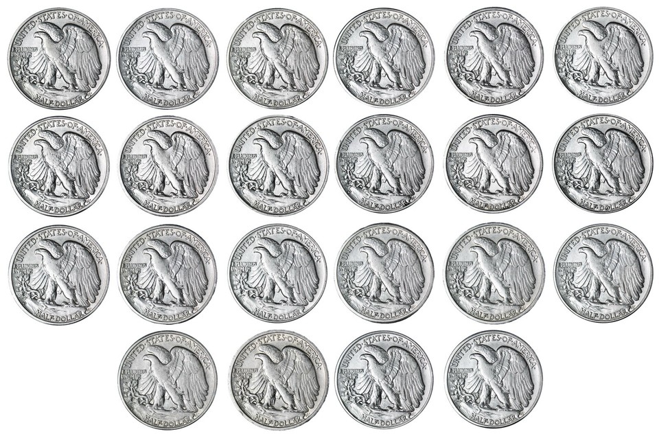 1940-1947 PDS Short Set Walking Liberty Half Dollar 22 AU Coins!! | eBay