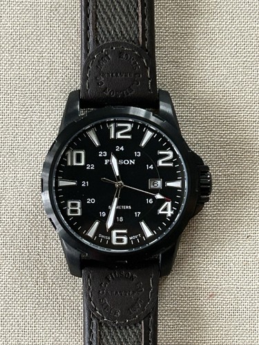 FILSON Field Watch With Original Leather & Olive Green Canvas Strap ...