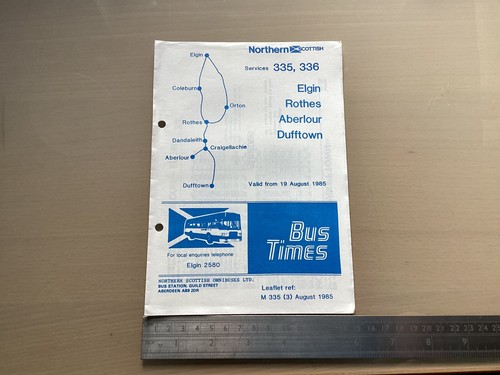 Northern Scottish Bus Group Route 335 336 Timetable August 1985 ...