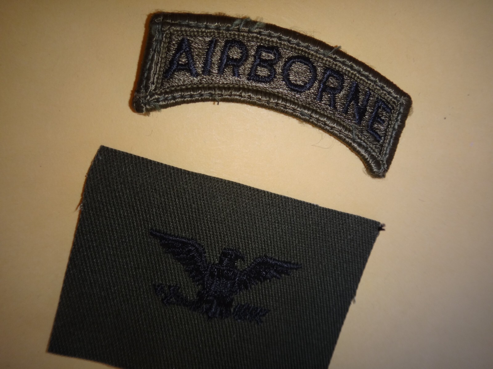 2 US Army Subdued Patches: AIRBORNE Arc + COLONEL Rank Patch | eBay