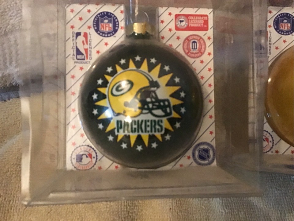 Green Bay Packers Christmas Ball Ornament Lot of 3 Sports Collectors ...