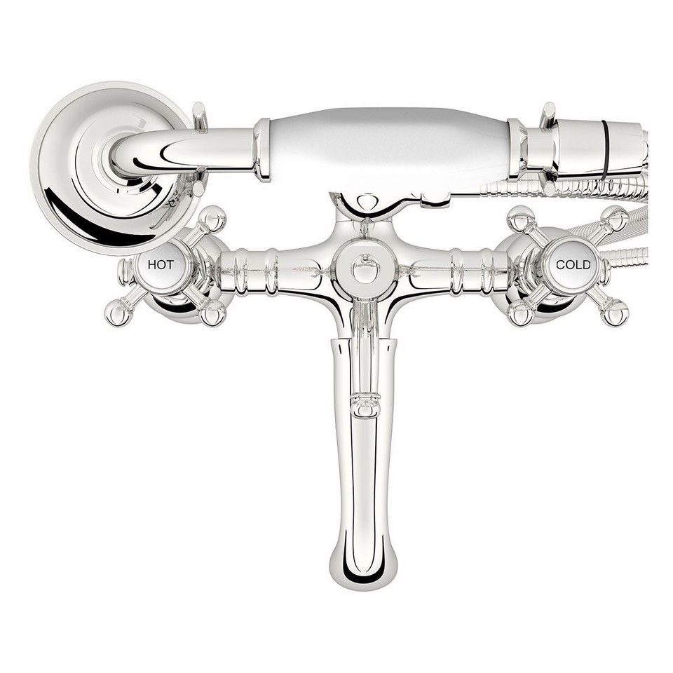 Edwardian Traditional Bathroom Freestanding Bath Chrome Shower Tap ...