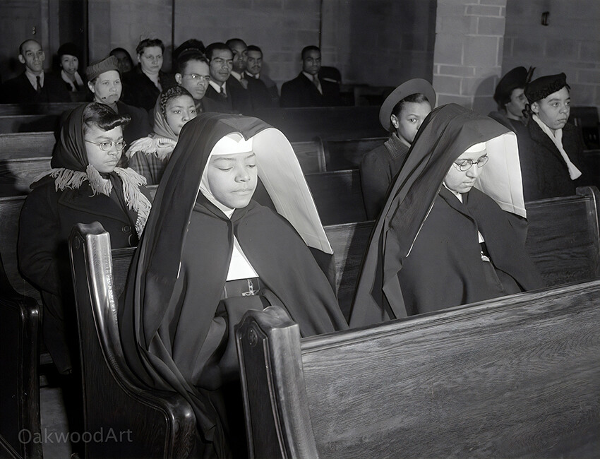 1942 Black Nuns at Catholic Church Service in Chicago, Vintage Photo ...
