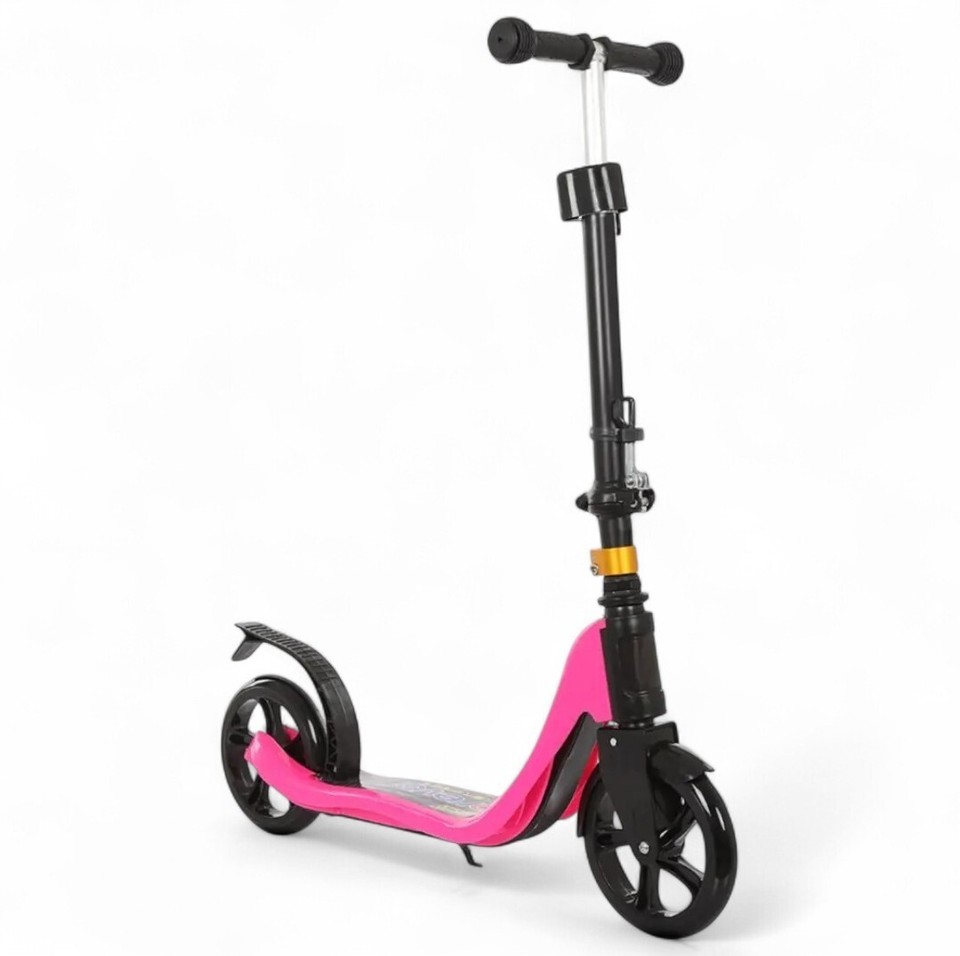 Kids Teen Folding Kick Scooter 2 Big Wheels Adjustable Height Ride On ...