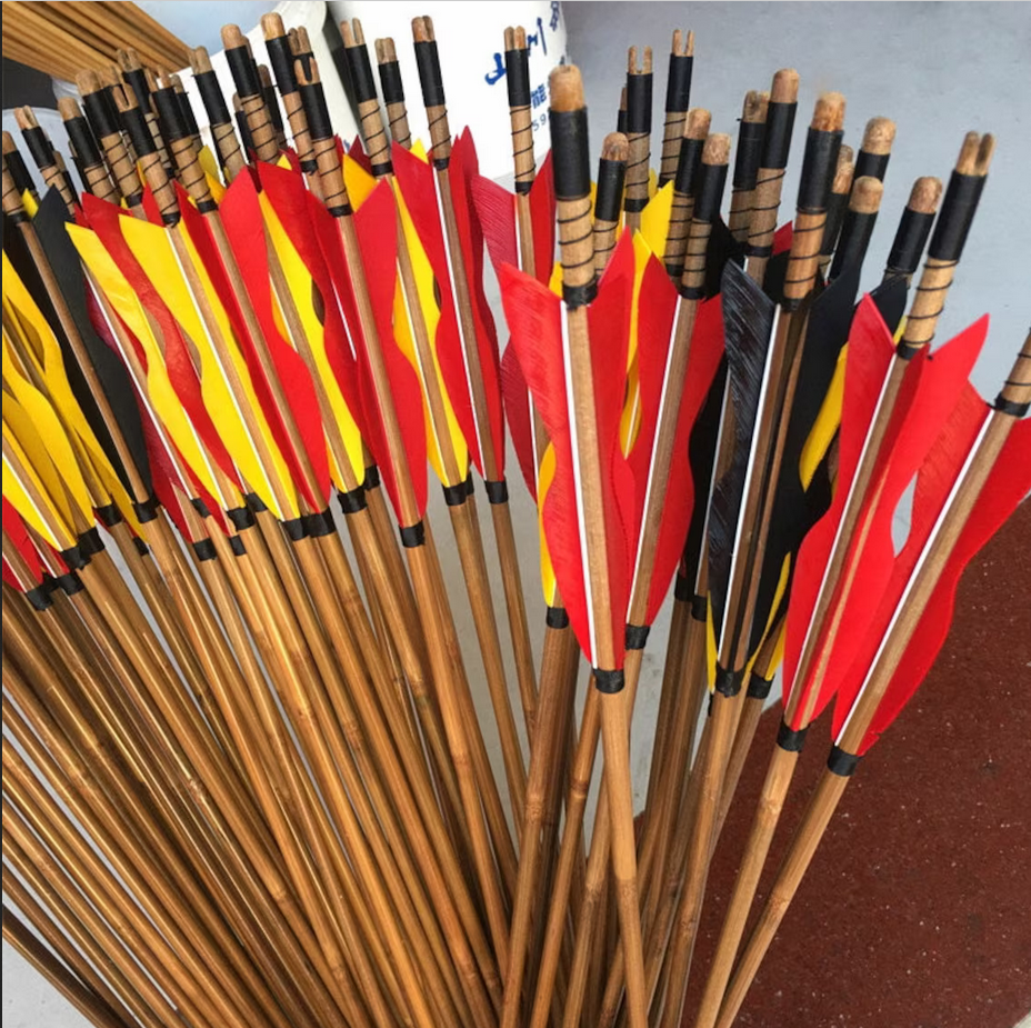 50x Archery Bamboo Shafts 33in 55-60lbs Arrows Traditional Longbow ...