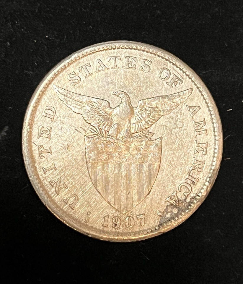 1907-S US/Philippines Peso Manila Bay War Salvage NGC Genuine Silver ...