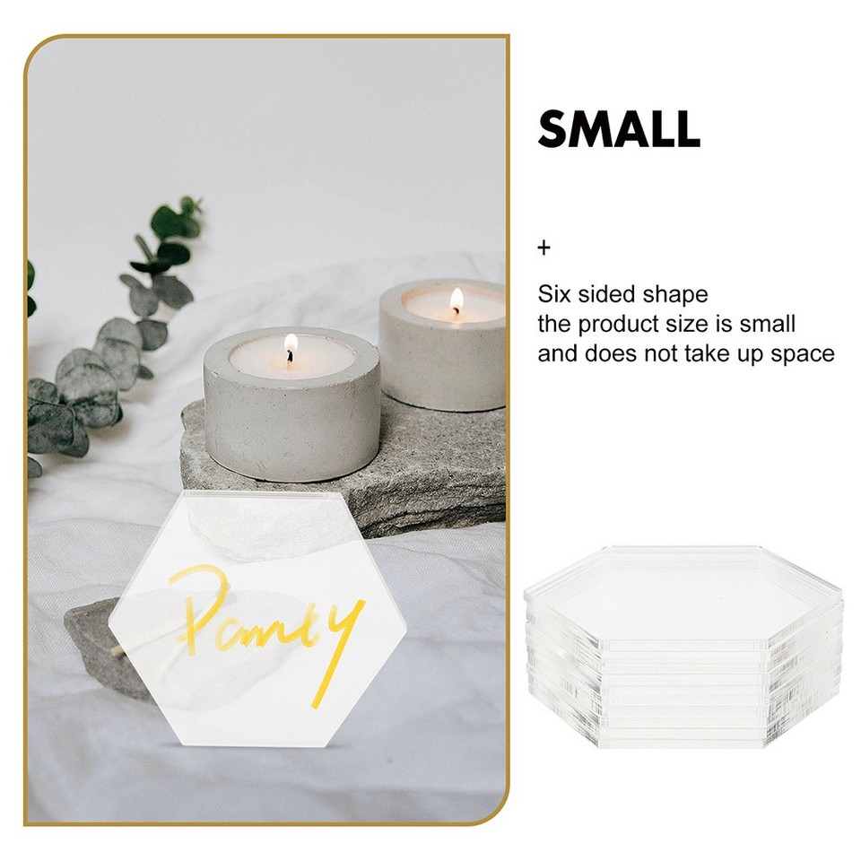 10 Pcs Hexagon Clear Board Project DIY Handmade Hexagonal Decorative ...