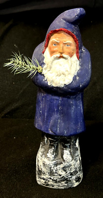RARE DARK BLUE GERMAN BELSNICKLE VINTAGE CHRISTMAS ANTIQUE SANTA CLAUS ...