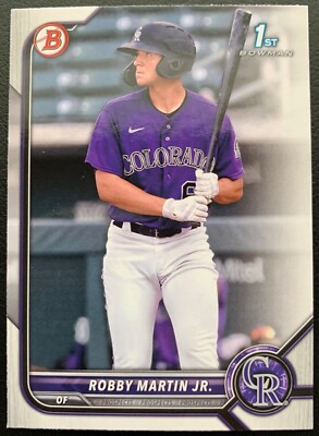 2022 BOWMAN ROBBY MARTIN JR COLORADO ROCKIES #BP-43 PROSPECT 1ST BOWMAN ...