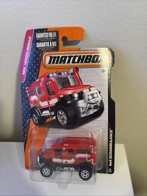 Matchbox 2015 MBX Heroic Rescue 4x4 Scrambulance Red Seven City ...