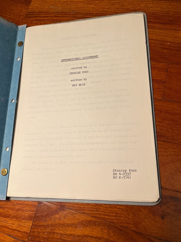 INTERNATIONAL ASSIGNMENT Vintage 1950's TV SCRIPT Jackie Gleason ...