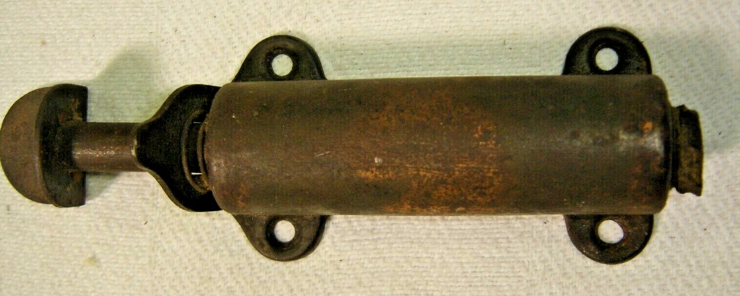 Salvage ~ Antique ~ Spring loaded door stop ~ was originally Japanned ...