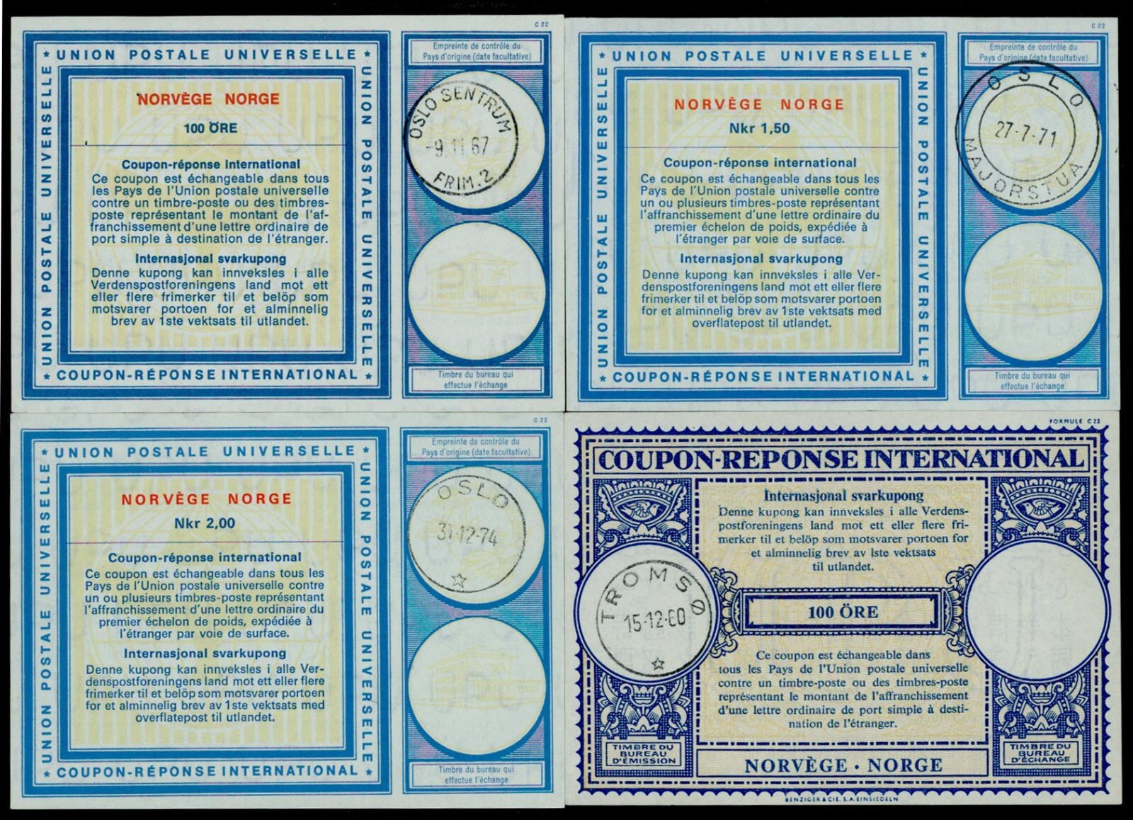 NORWAY 1960-78 REPLY PAID COUPONS IRC 8 items | eBay