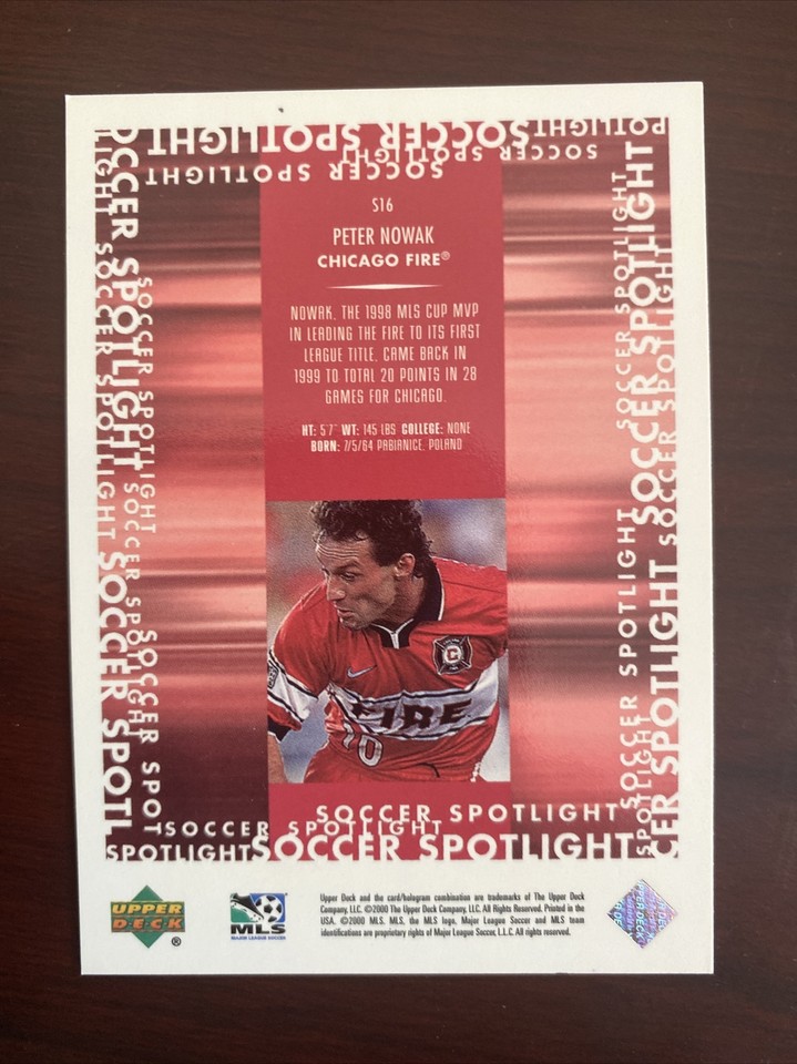 Peter Nowak 2000 Upper Deck MLS Soccer Spotlight Card #S16 | eBay