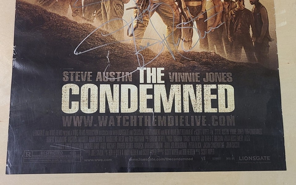 Signed Stone Cold Steve Austin - The Condemned 13.5"x20" Promo Movie ...