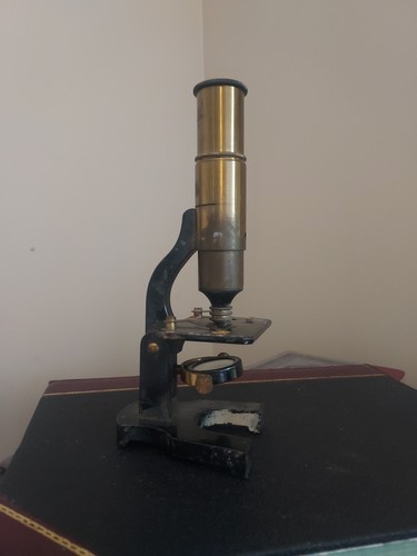 Vintage Microscope -Small Brass & Cast Iron from Estate | eBay