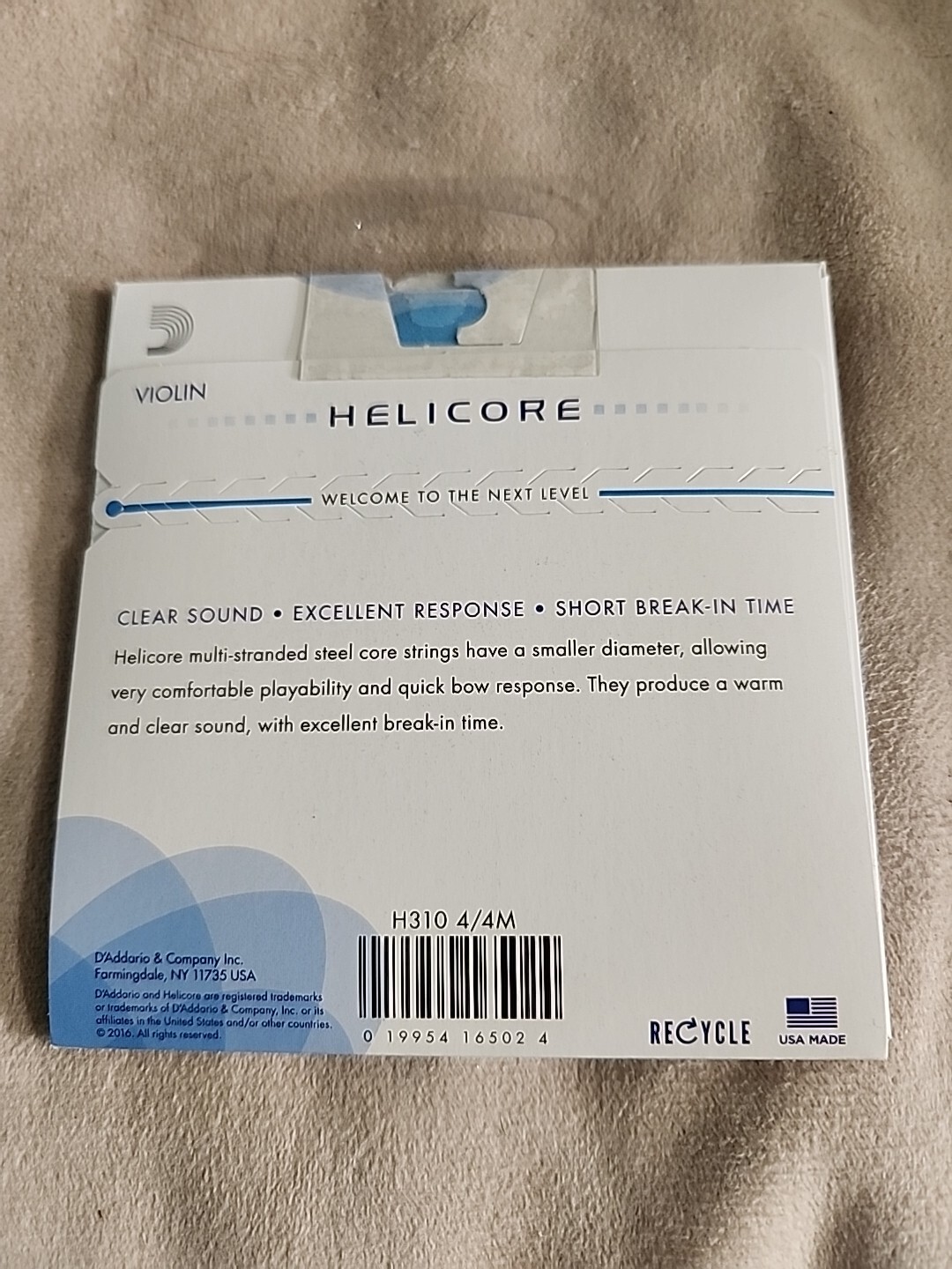 D'Addario Helicore 4/4 Violin String Set (H31044M) for sale online | eBay