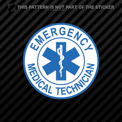 EMT Emergency Medical Technician Sticker Self Adhesive Vinyl star of ...