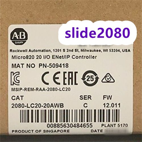 New Factory Sealed AB 2080-LC20-20AWB / C Micro820 20 I/O ENet/IP ...